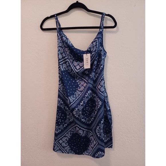 Cider | Dresses | New Cider Dress Womens Sz S Blue Bandana Print ...